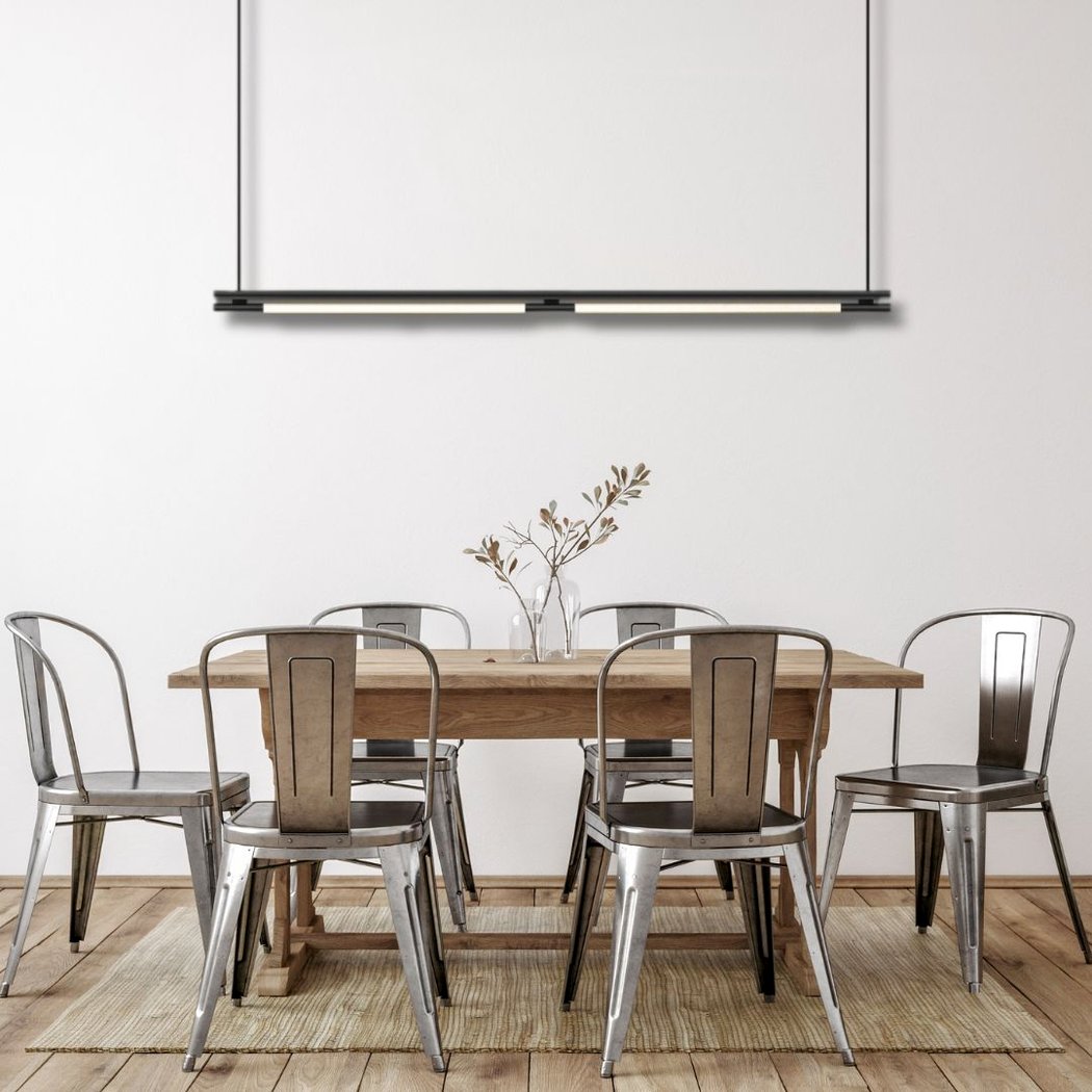 Eenvoudige zwart metalen LED hanglamp in loft-stijl • Verlichting Trends